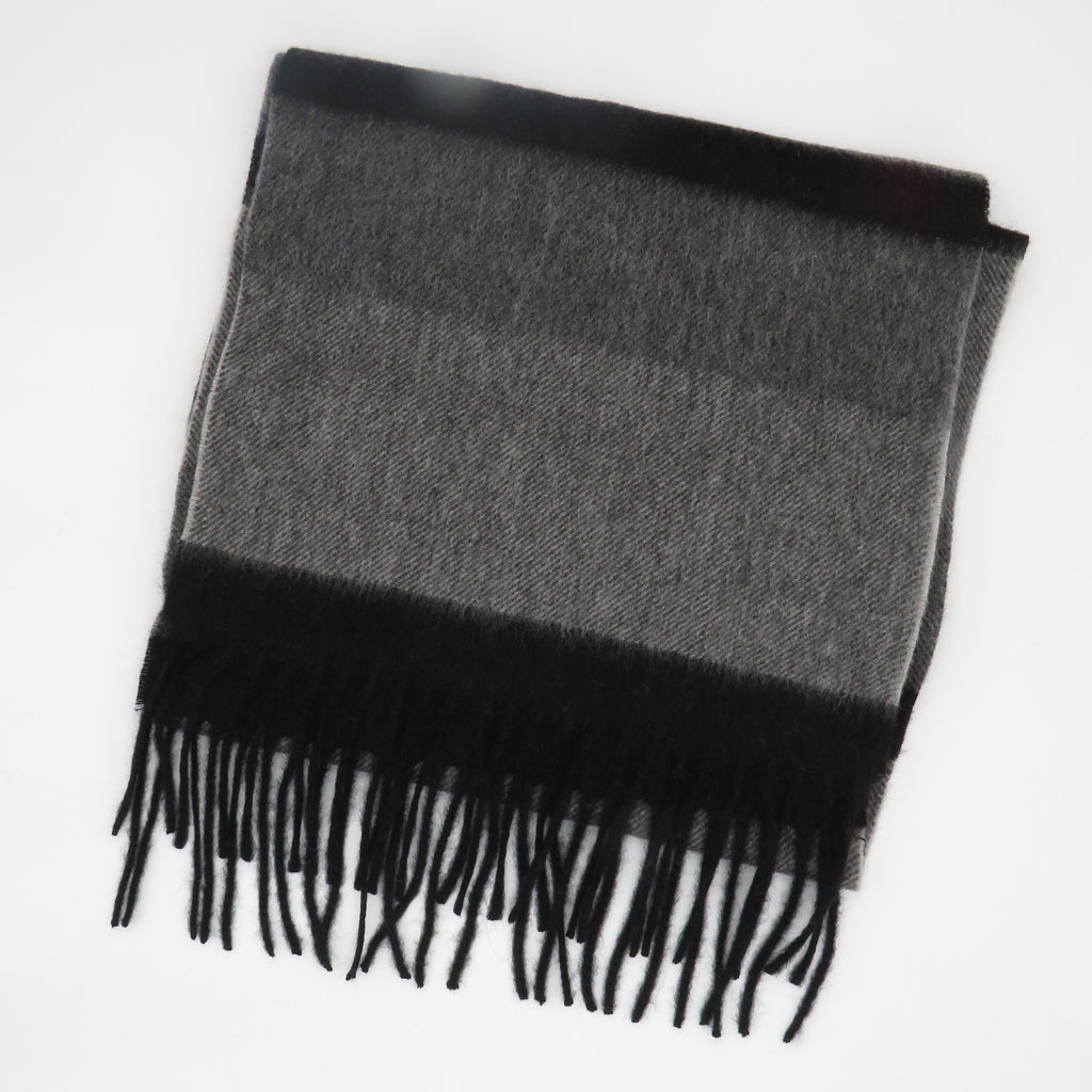 CASHMERE SHADES OF GREY COLOURBLOCK SCARF, woven WITH FRINGE ...