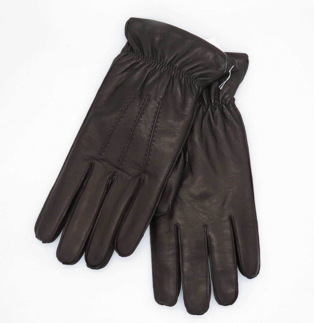 Men's leather glove cashmere lining, TEAK BROWN – Portolano Canada